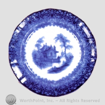 Mark with Flow Blue Pattern: ARABESQUE; plate. | #862909