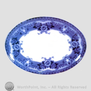 Mark with Flow Blue Pattern: BRISTOL; platter. | #862937
