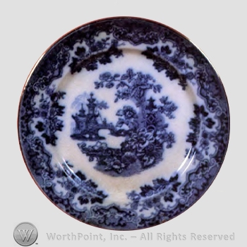 Mark with Flow Blue Pattern: CHINESE; plate. | #862963