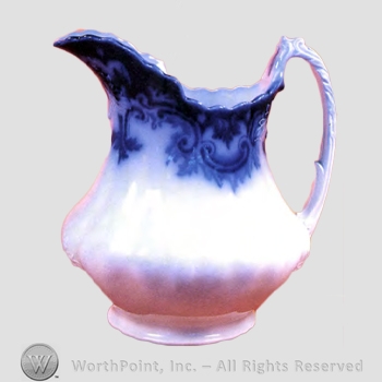 Mark with Flow Blue Pattern: CLIFTON; pitcher. | #862974