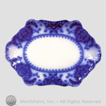 Mark with Flow Blue Pattern: FLORIDA; platter. | #863005