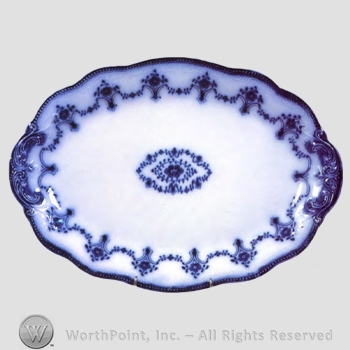 Mark with Flow Blue Pattern: GIRTON; platter. | #863019