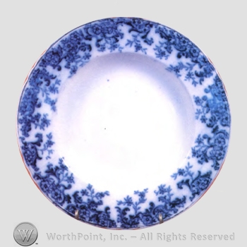 Mark with Flow Blue Pattern: GLORIA; soup bowl. | #863022