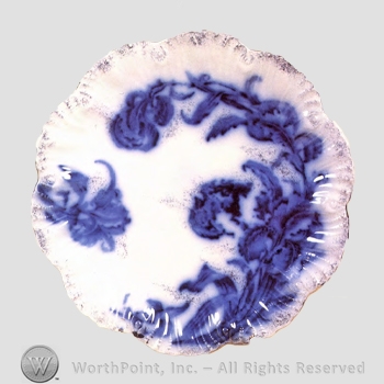 Mark with Flow Blue Pattern: IRIS; plate. | #863039