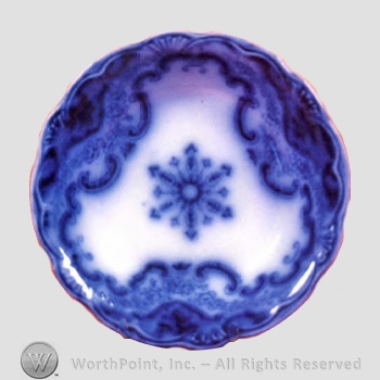 Mark with Flow Blue Pattern: KNOX; berry bowl. | #863054