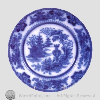 Mark with Flow Blue Pattern: LAHORE; plate. | #863058