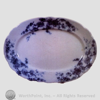 Mark with Flow Blue Pattern: LARCH; platter. | #863063