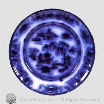 Mark with Flow Blue Pattern: MANILLA; plate. | #863089