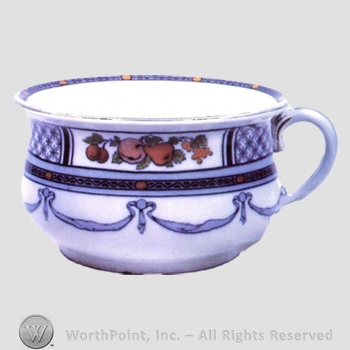 Mark with Flow Blue Pattern: NAPIER; chamber pot. | #863108