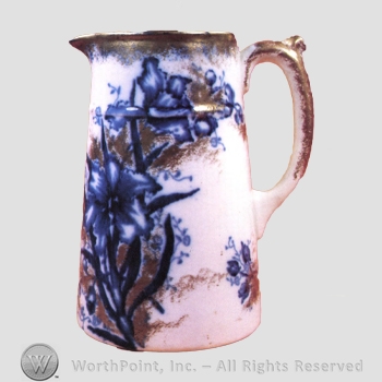 Mark with Flow Blue Pattern: ORCHID; pitcher. | #863125