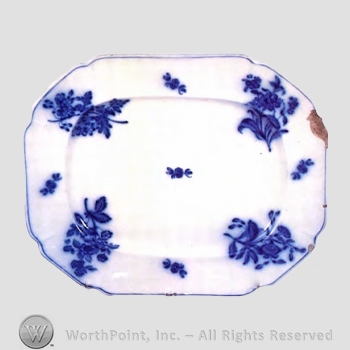 Mark with Flow Blue Pattern: ORLEANS; platter. | #863130