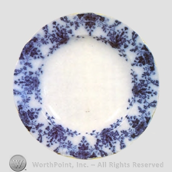 Mark with Flow Blue Pattern: OSBORNE; soup plate. | #863134