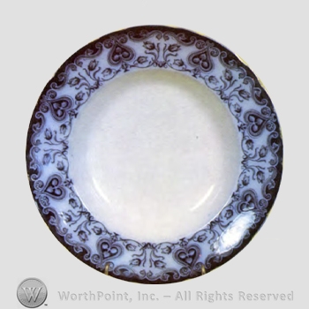 Mark with Flow Blue Pattern: OXFORD; soup plate. | #863137
