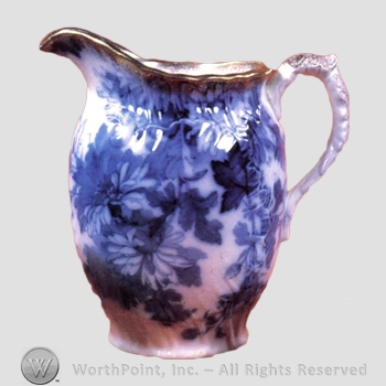 Mark with Flow Blue Pattern: SASKIA; pitcher. | #863173
