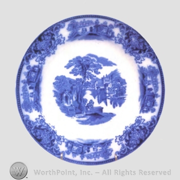 Mark with Flow Blue Pattern: SHANGHAI; plate. | #863181