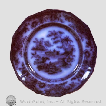 Mark with Flow Blue Pattern: TONQUIN; plate. | #863200