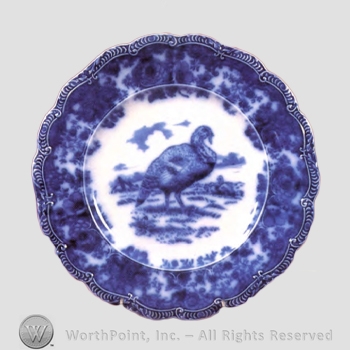 Mark with Flow Blue Pattern: TURKEY; plate. | #863215