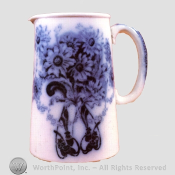 Mark with Flow Blue Pattern: ENGLAND; pitcher. | #863268