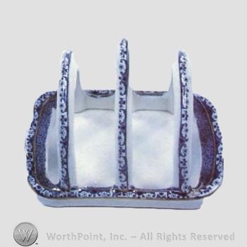 Mark with Flow Blue Pattern: Unknown; toast rack. | #863289