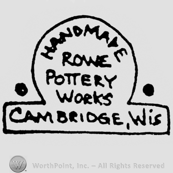 Mark with The text "Handmade Rowe Pottery Works | #86350