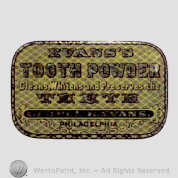 Mark with The text "EVANS'S TOOTH POWDER Clears, | #864935