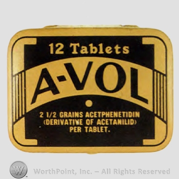 Mark with The text "12 Tablets A-VOL 1/2 GRAINS | #864953
