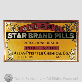 Mark with The text "ALLAN'S STAR BRAND PILLS, | #864959