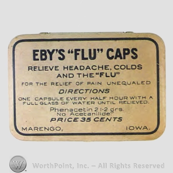 Mark with The text "EBY'S FLU CAPS, RELIEVE | #865097