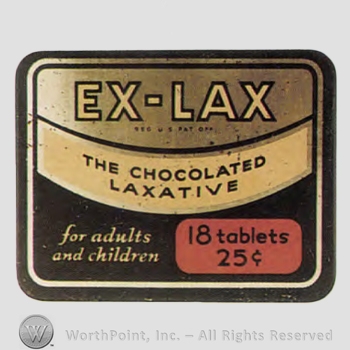 Mark with The text "EX-LAX THE CHOCOLATED | #865105