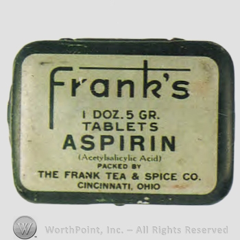Mark with The text "Frank's 1 DOOZ. 5 GR. TABLETS | #865113