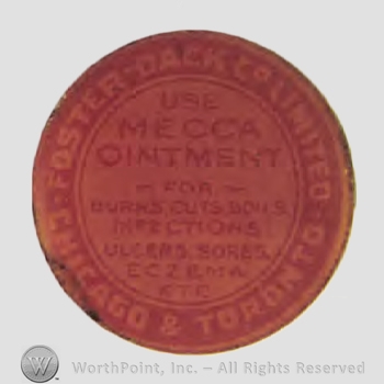 Mark with The text "USA MECCA OINTMENT, | #865206