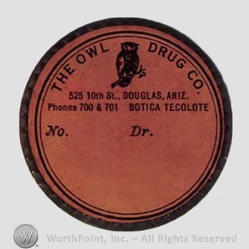 Mark with An owl and the text "THE OWL DRUG CO. | #865256