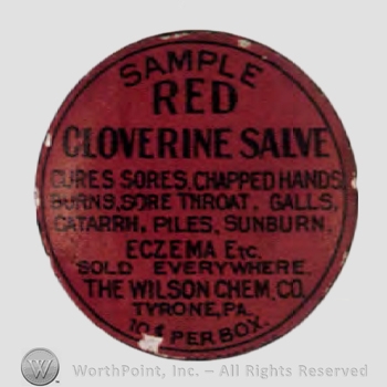 Mark with The text "SAMPLE RED CLOVERINE SALVE, | #865316