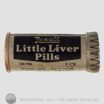 Mark with The text "Rexall Little Liver Pills, | #865326