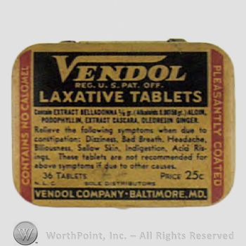 Mark with The text "VENDOL REG. U.S. PAT. OFF. | #865399