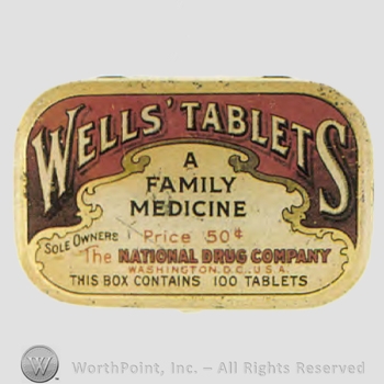 Mark with The text "WELL'S TABLETS, A FAMILY | #865413