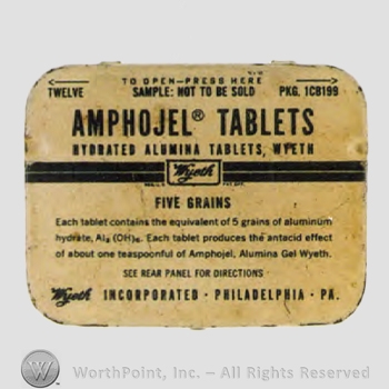 Mark with The text "SAMPLE: AMPHOJEL TABLETS | #865421