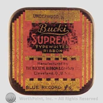 Mark with The text "Bucki SUPREME TYPEWRITER | #865878