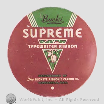 Mark with The text "Bucki SUPREME TYPEWRITER | #865879