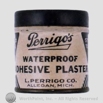 Mark with The text "Perrigo's WATERPROOF ADHESIVE | #866029