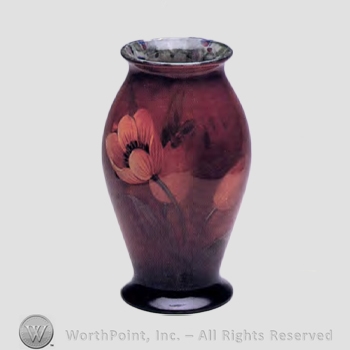 Mark with China Pattern: Orange tulips on maroon | #869116