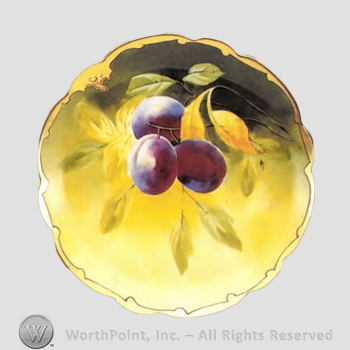 Mark with China Pattern: Spray of purple plums on | #869329