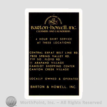 Mark with The text "BARton - howell.inc CLEANERS | #878178