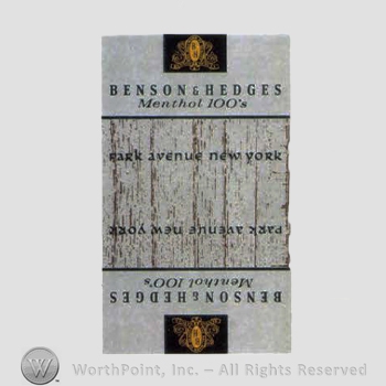 Mark with A shape and the text "BENSON & HEDGES | #878215