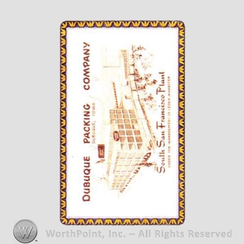 Mark with A building, the text "DUBUQUE PACKING | #878488