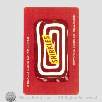 Mark with A candy, the text "SNIRKLES" and "A | #878526