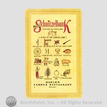 Mark with The text "MADER'S SchnitzelbanK" and | #880927
