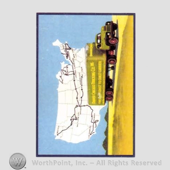 Mark with A shape like a map, a truck and a text. | #881165