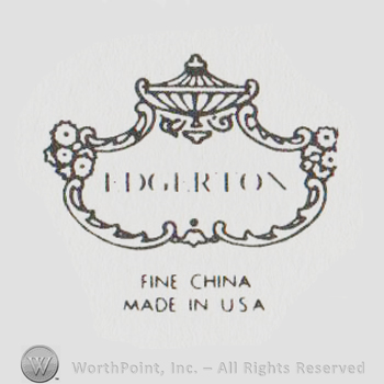 Mark with The text "EDGERTON FINE CHINA MADE IN | #8848