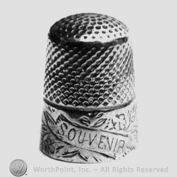 Mark with Silver Thimble: 'Souvenir' on banner | #886343